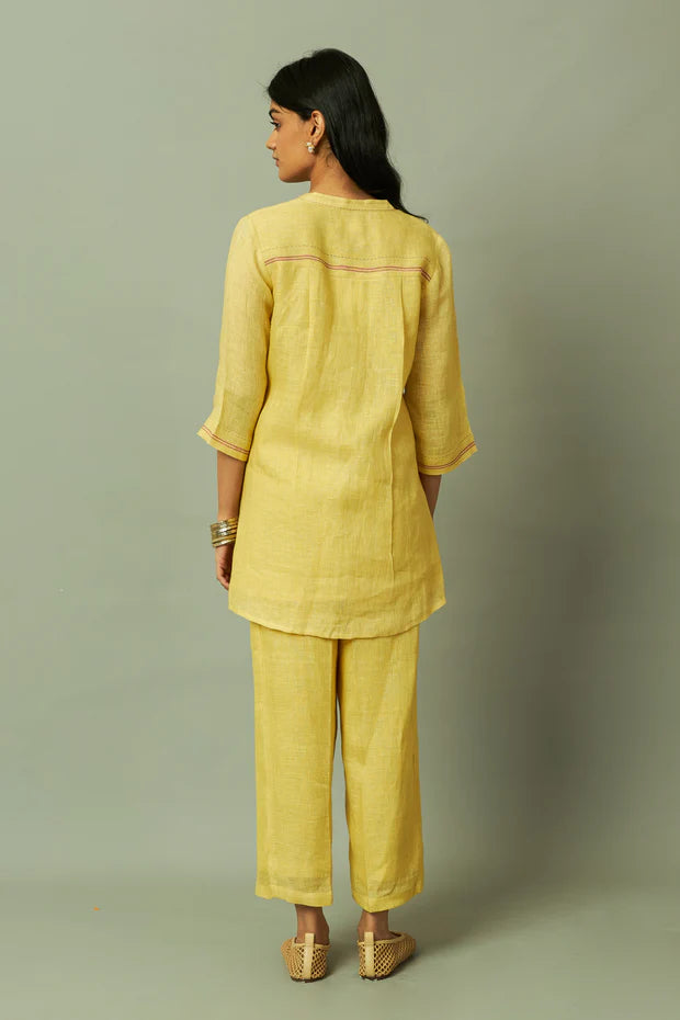 Modern Grid Block Printed Gauze Linen Co ord Set – Ksauma linen world